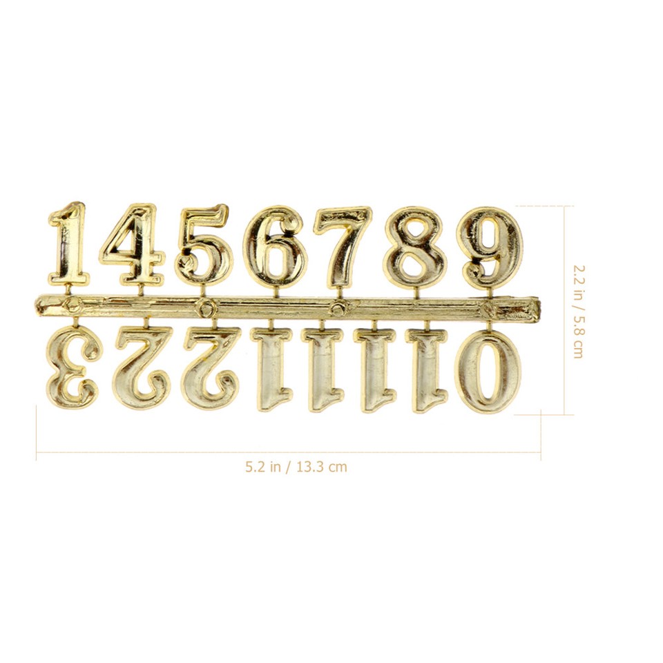 6 Pcs Gold Clock Numbers Sticker Digital Repairs Wall Accessories ...