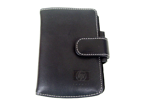 HP POCKET PC LEATHER CASE POUCH FLIP GENUINE BLACK PDA CARRY PPC ...
