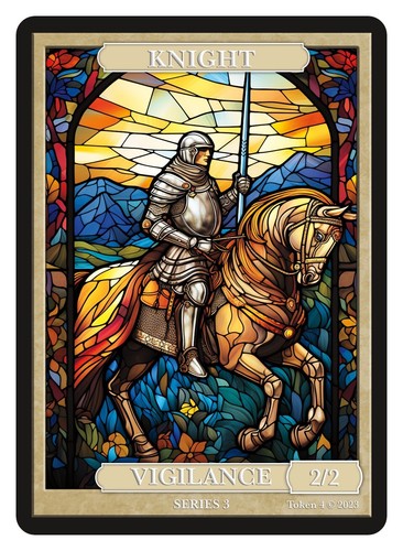 Knight Stained Glass Token Givememana Tokens Magic the Gathering | eBay