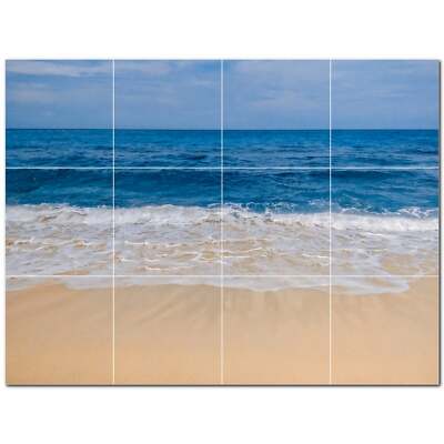 Beach Ceramic Tile Wall Mural PT500068. 17" W x 12.75" H (12) 4.25 ...