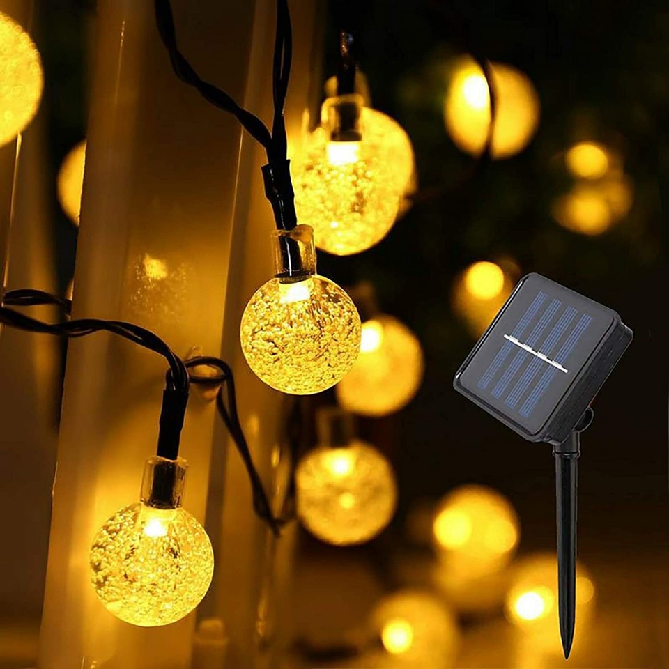 Solar Powered 50 LED String Light Garden Path Yard Decor Lamp Outdoor ...