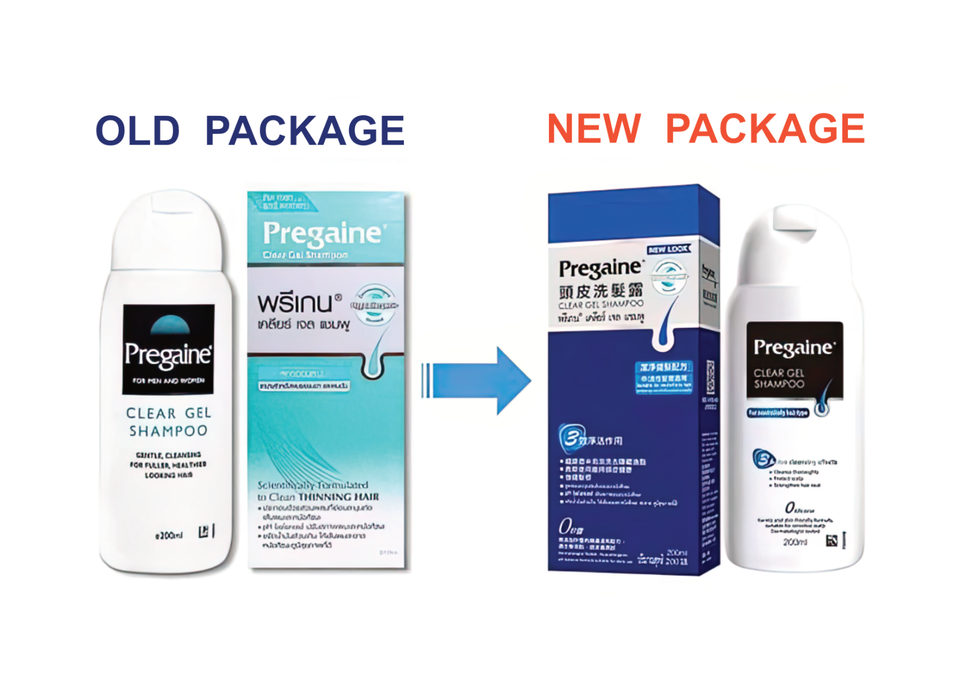 3x 200ml Pregaine Clear Gel Shampoo Apply With Normal/Oily Hair Prevent ...