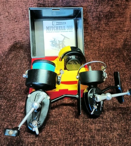 2 Vintage Garcia Mitchell 300 And 308 Spinning Reel Original Box Light ...