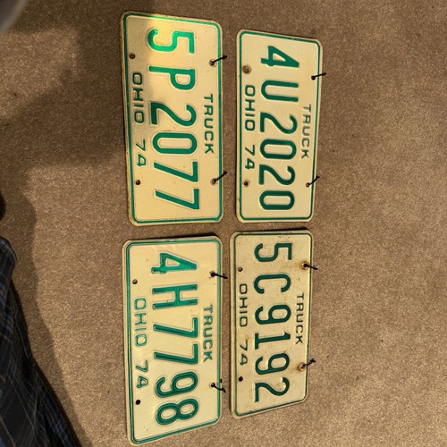Lot Of 4 Pair 1974 Vintage Original Ohio License Plates PAIR Truck 8 ...