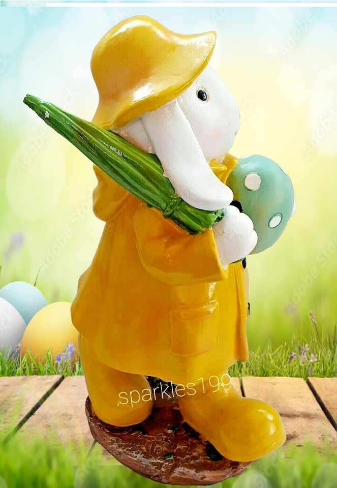 TK Maxx Easter Bunny in Yellow Mac & Wellies with Easter Egg 20cm | eBay UK