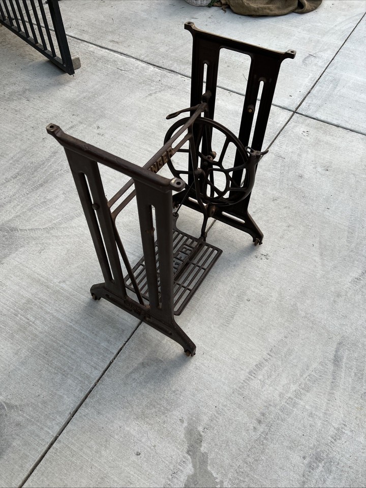 Antique Singer Treadle Sewing Machine Cast Aluminum Base Stand Table | eBay