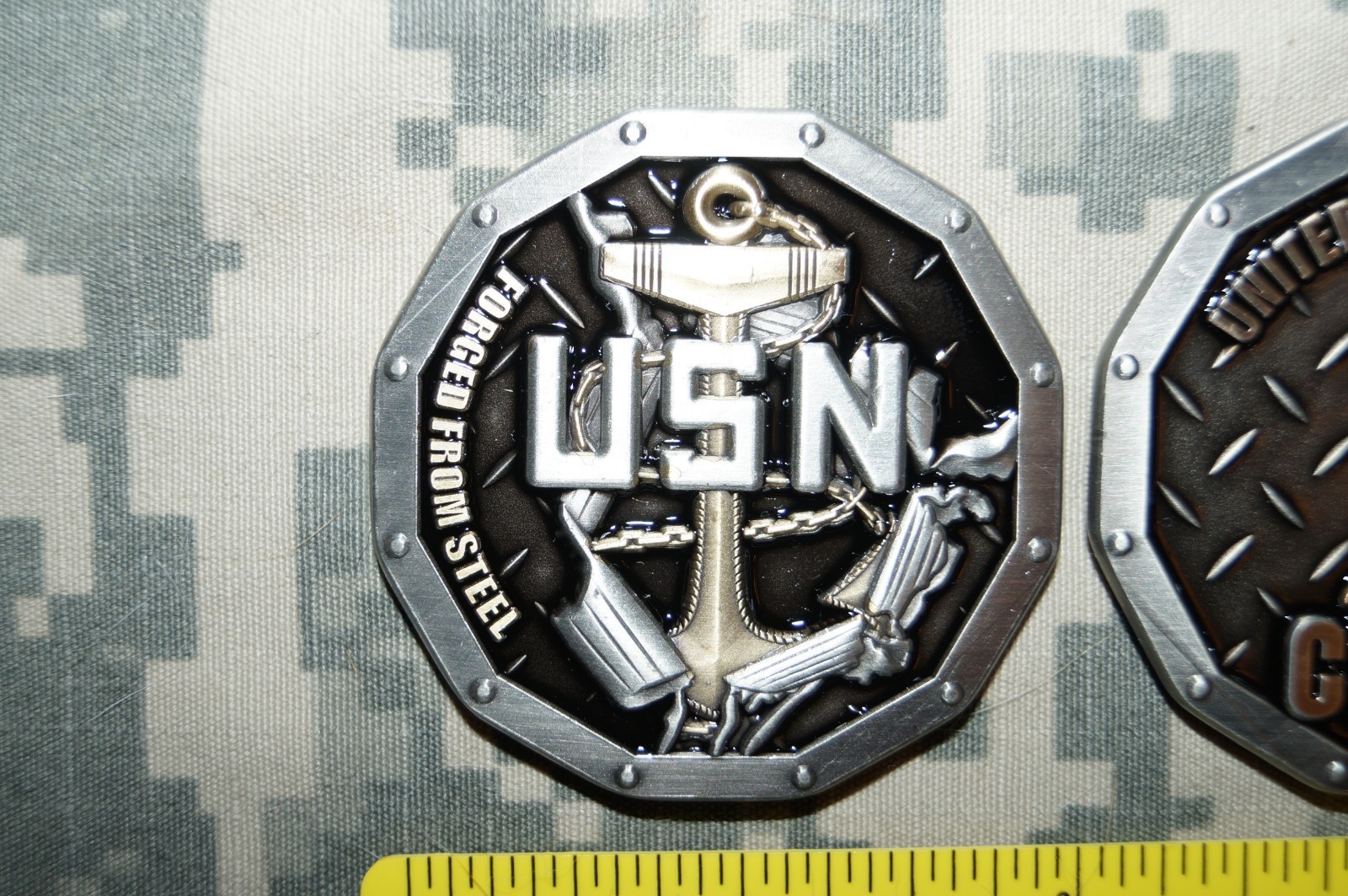 NEW AWESOME US Navy CHIEF Forged From Steel Challenge Coin 2 Inch LARGE ...