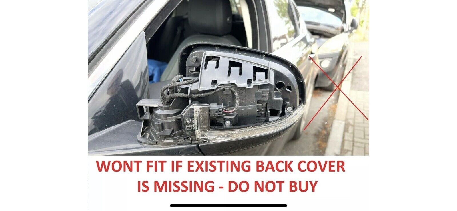 GLOSS BLACK WING FITS MK1 MINI MIRROR COVERS COOPER S ONE R50 R52 R53 ...