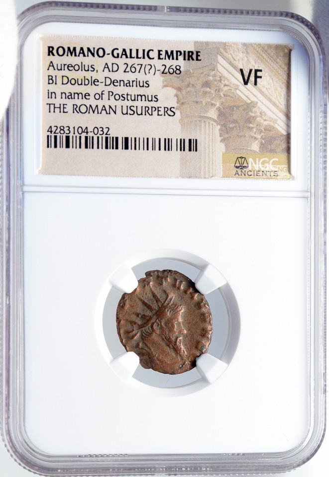 AUREOLUS in name of POSTUMUS Ancient 267AD MILAN Roman Coin VIRTUS NGC ...