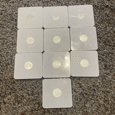 Set of (10) Tile Slim GPS Bluetooth Trackers (Model T2001) New Open Box ...