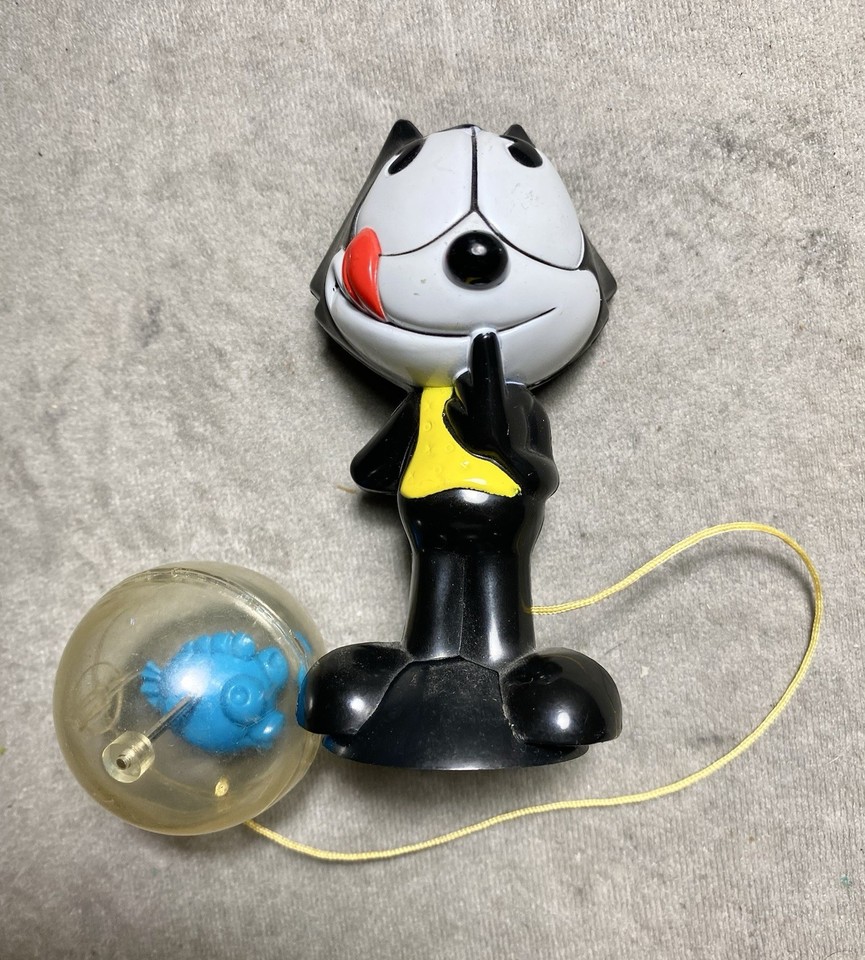 Vintage Felix the Cat Productions Inc - Ball in Cup Catch Fish Toy - 4 ...