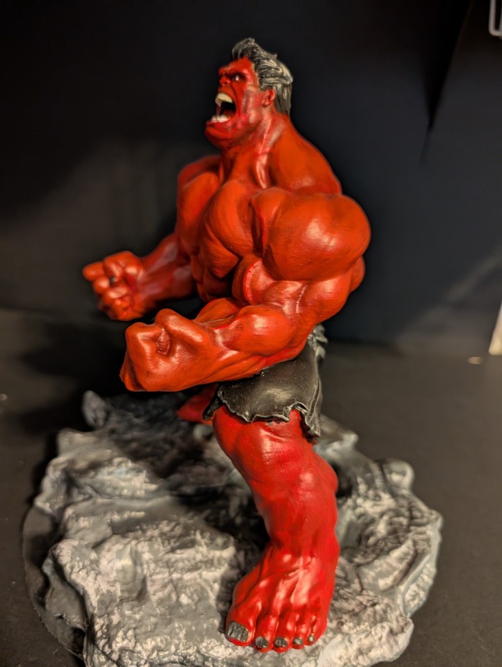 Red Hulk Custom 3d Printed Custom Painted Marvel Figure Display 10" 1 ...