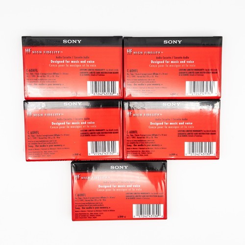 Sony HF Hi Fidelity 60 Minute Audio Cassette Blank Tapes C-60HFC NEW 5 ...