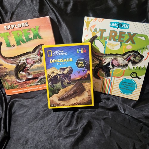 3 dinosaur books for the price of 1, National geographic Dig kit With ...
