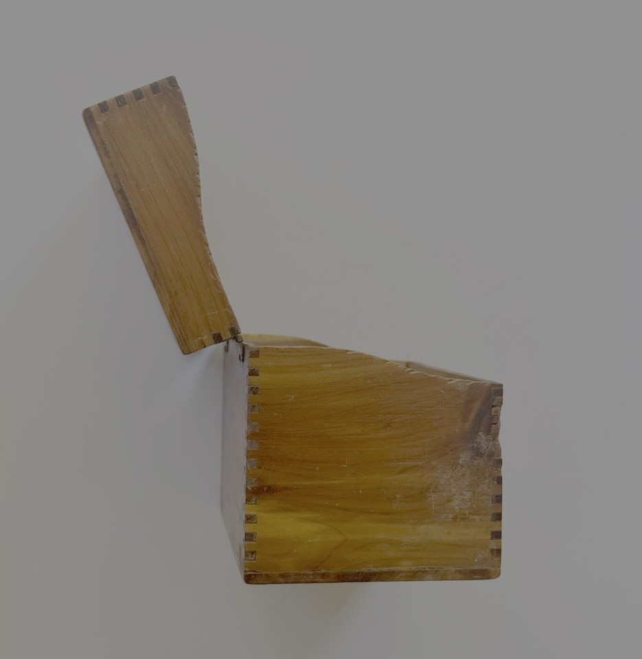 Vintage Handmade Wood Index File Box | Dovetail Joints Brass Hinges ...