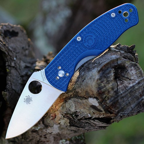 SPYDERCO PERSISTENCE FOLDING KNIFE BLUE FRN CPM-S35VN PLAIN EDGE BLADE ...