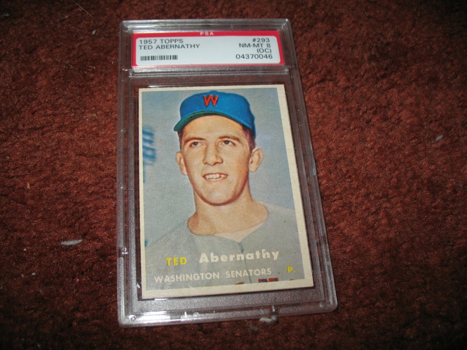 1957 Topps #293 Ted Abernathy PSA NM-MT 8 oc ~Washington Senators! | eBay
