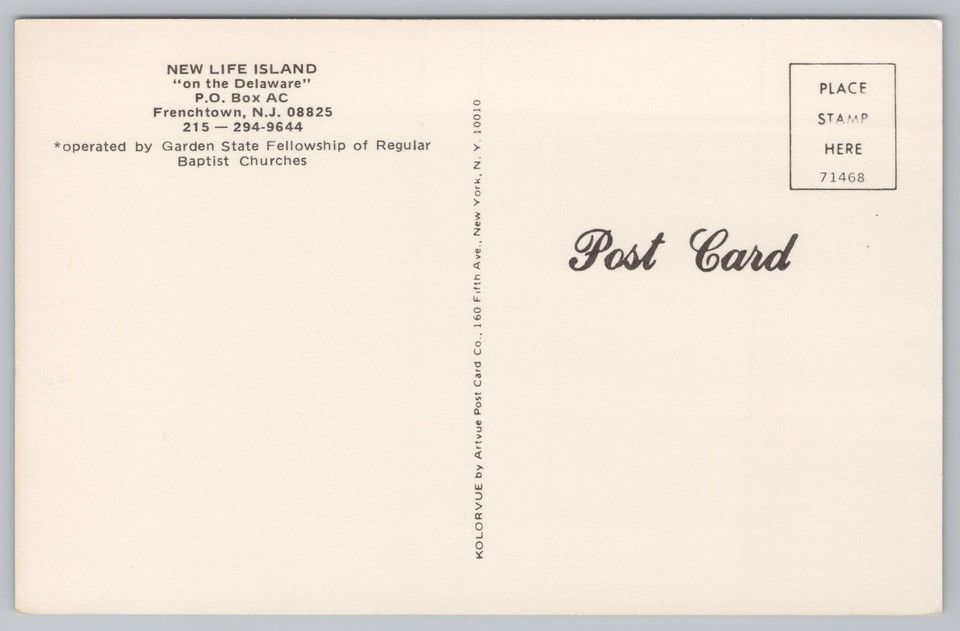 State View~New Life Island On The Delaware River~New Jersey~Vintage ...