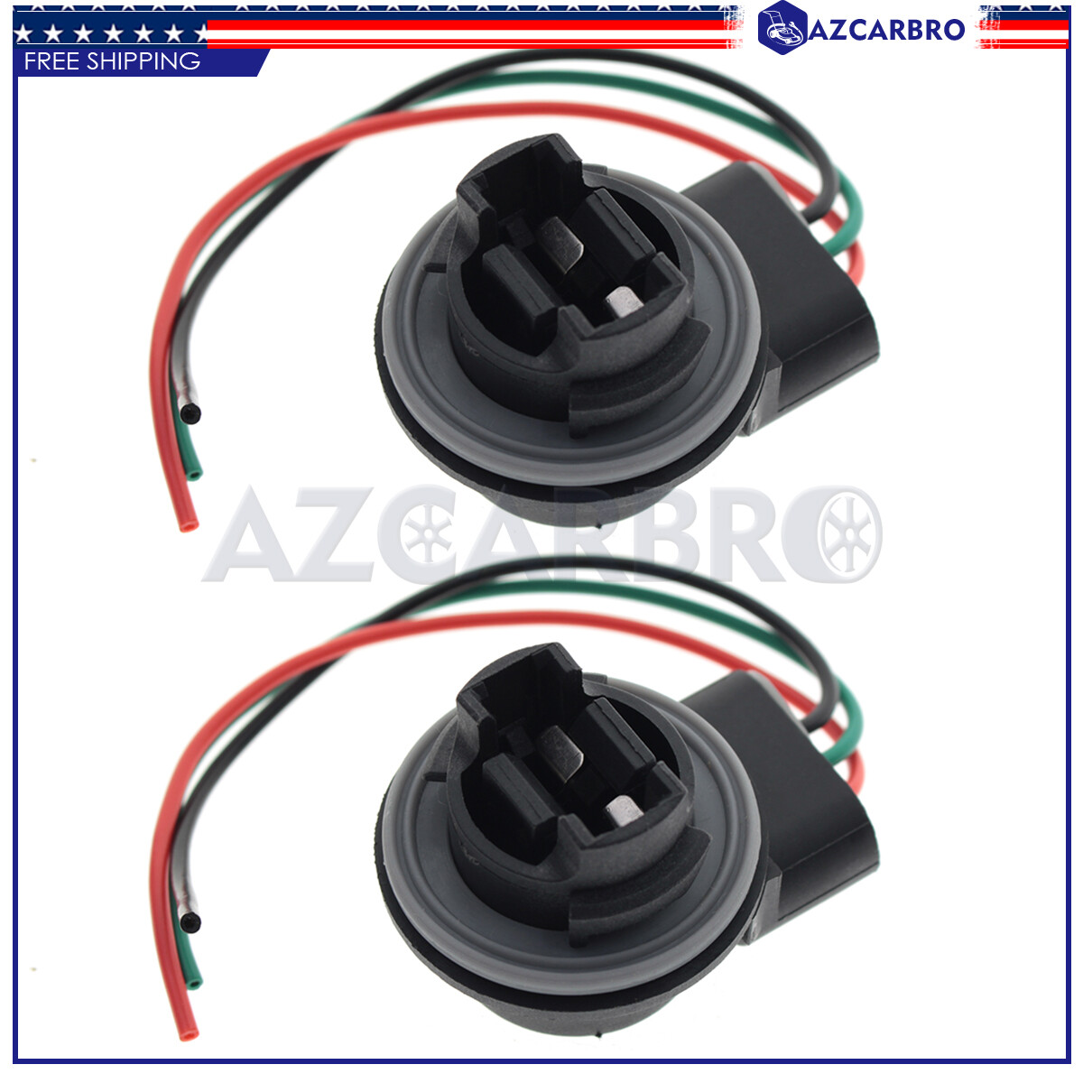 2x 3157 3357 4157 3057 3457 LED Bulb Brake Turn Signal Light Socket ...