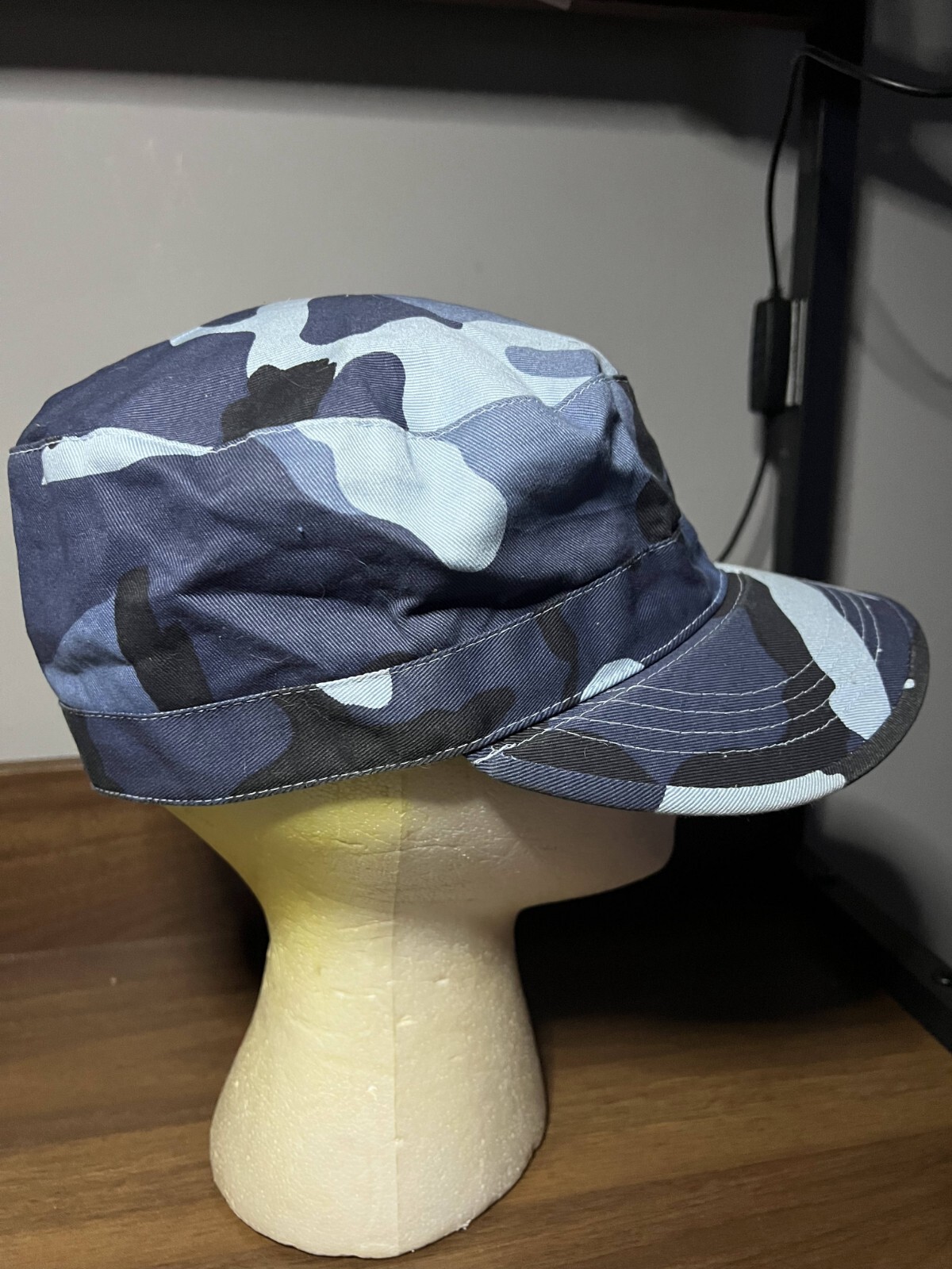 Blue digital Camo Military Style Fitted Hat Size S-M - Gem