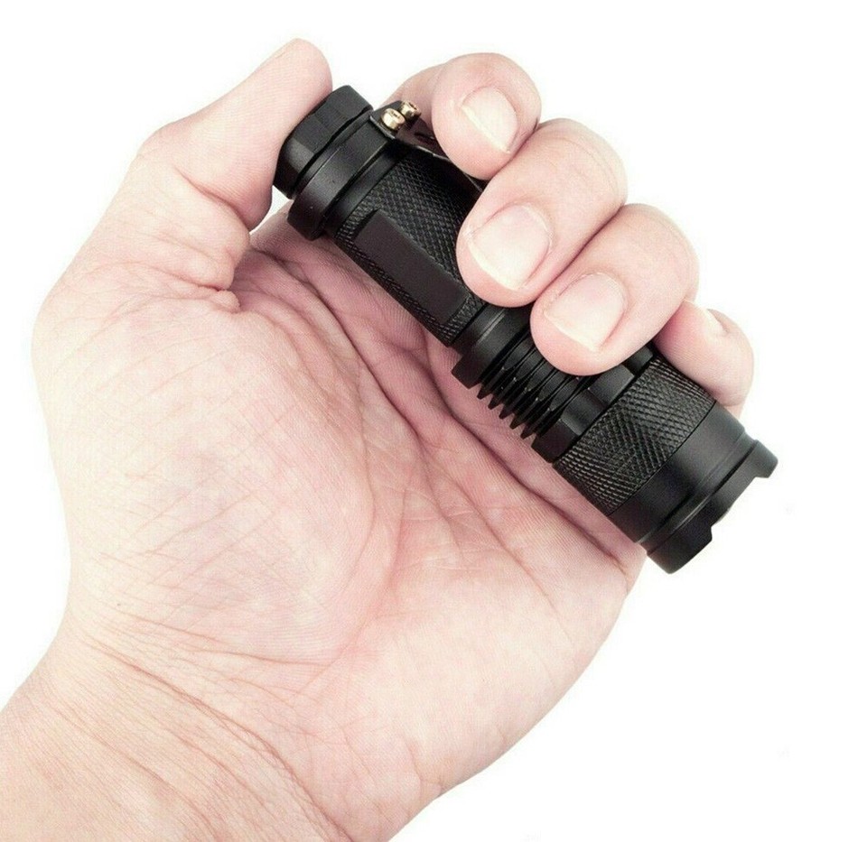 2x LED Tactical Military Grade Flashlight w/Clip Accepts AA or 14500 ...