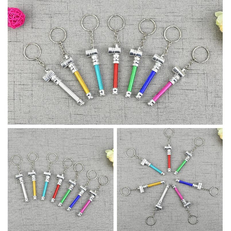 5pcs Smoking Pipe Key Ring Tobacco Mini Pipe Smoke Gifts Metal Pipes ...