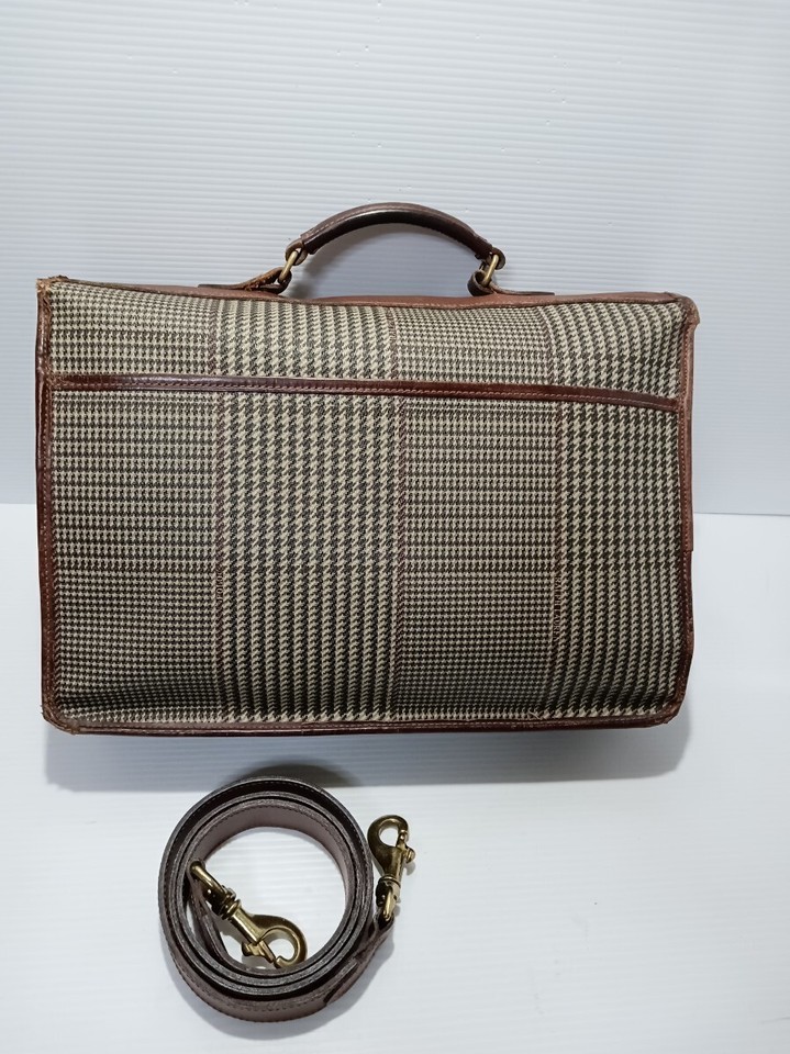 Ralph Lauren Polo Houndstooth Business Bag Shoulder Briefcase Brown ...