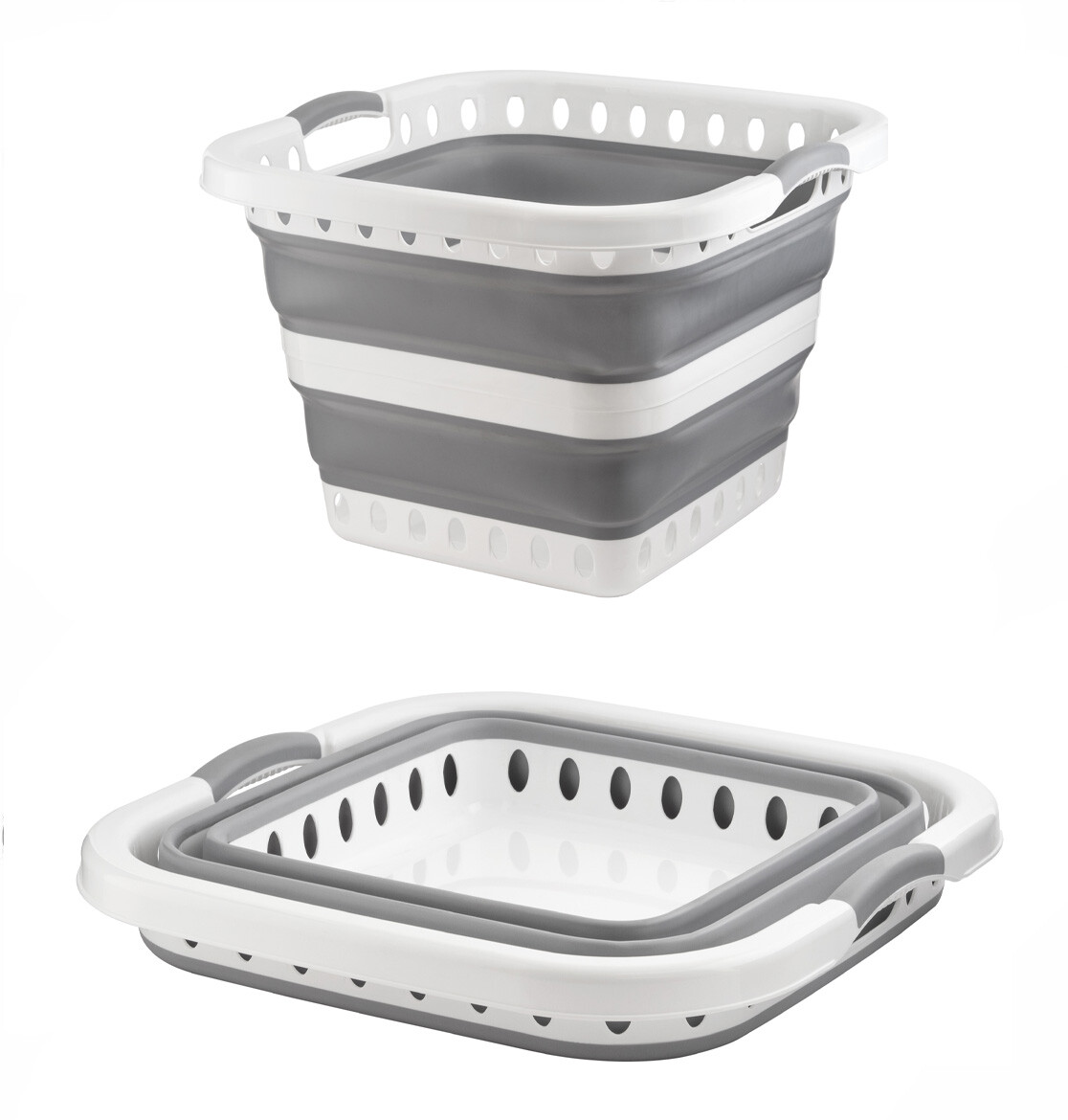 LARGE COLLAPSIBLE LAUNDRY BASKET WASHING CLOTHES BIN FOLDABLE SPACE ...