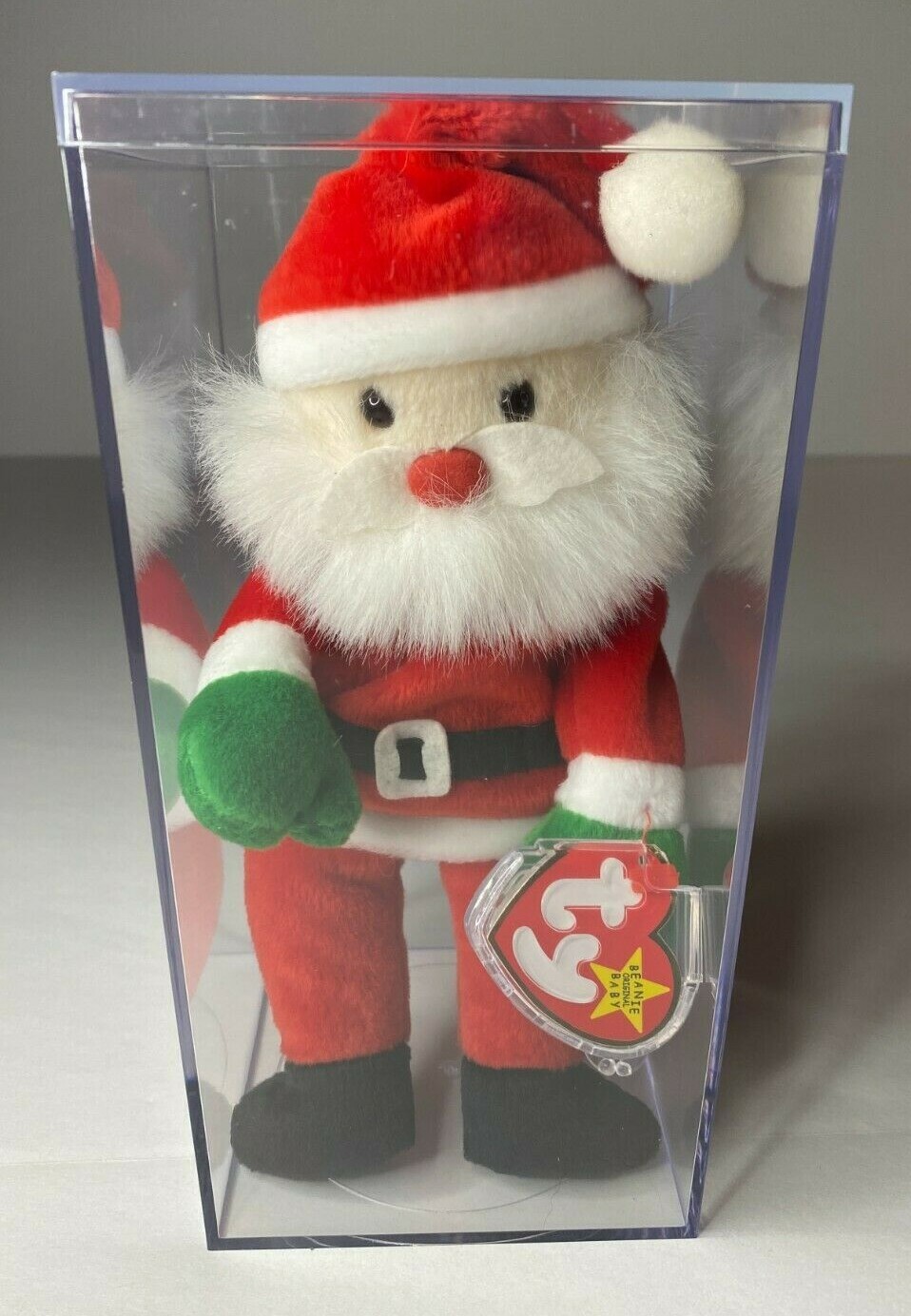 Santa Ty Beanie Baby, Pristine with Crooked Mustache, Rare, Authentic ...