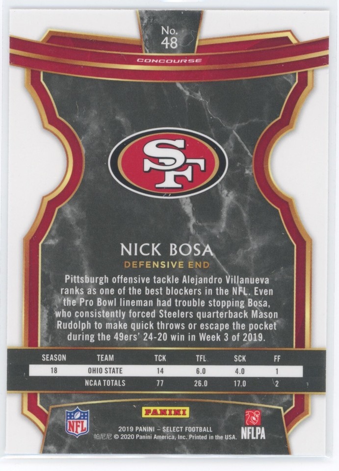NICK BOSA 2019 PANINI SELECT ROOKIE #48 RC QTY | eBay