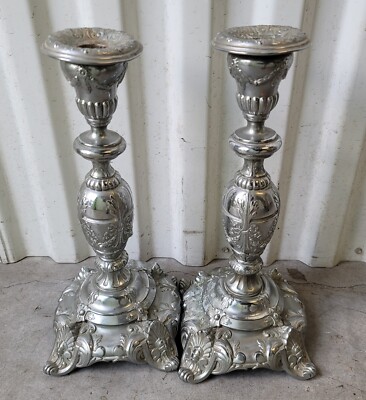 Candlesticks & Candelabra - Antique Silverplate Candlesticks