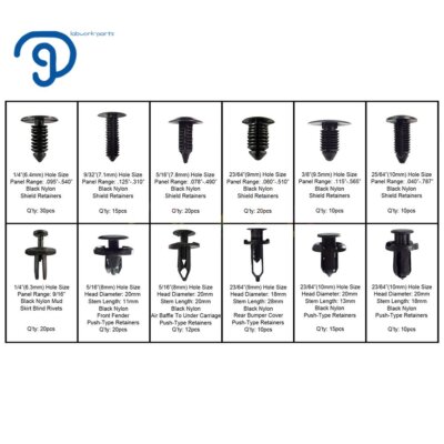 192Pcs Auto Push Clips Retainer Assortment Kit Car Shield Pin Rivet ...