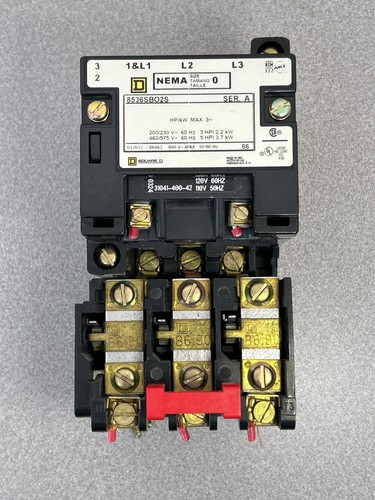 Square D 8536SBO2S 600V 60Hz 3hp Series A NEMA Size 0 Motor Starter | eBay