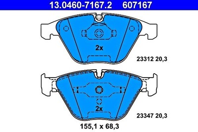 ATE Disc Brake Pad Set For BMW E60 E61 E63 E64 E65 E66 E67 E82 E90 ...