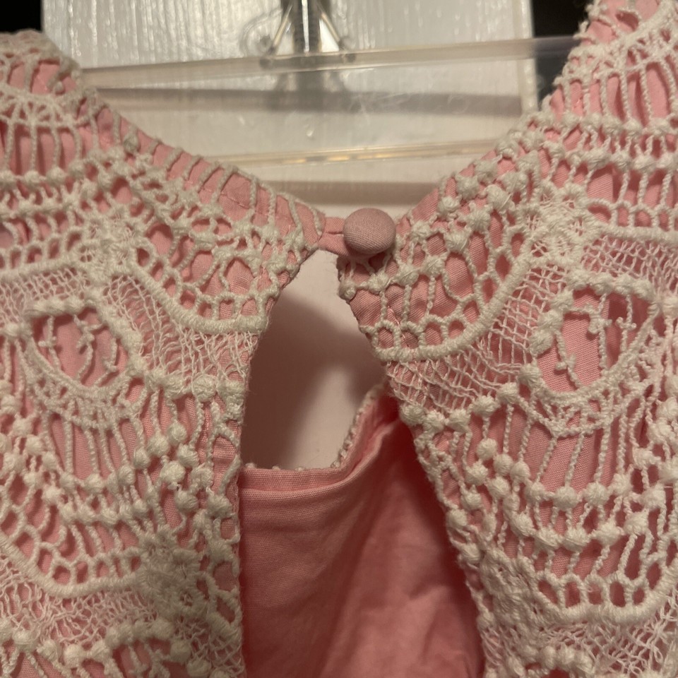 SOUTHERN TIDE Dress Women's 0 Pink Ivory Sleeveless Sawyer Lace Lined ...