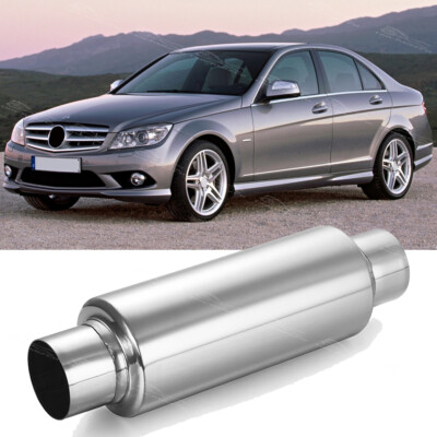 2.5" In/Out 16" Exhaust Resonator Muffler UK For Mercedes Benz C-Class ...