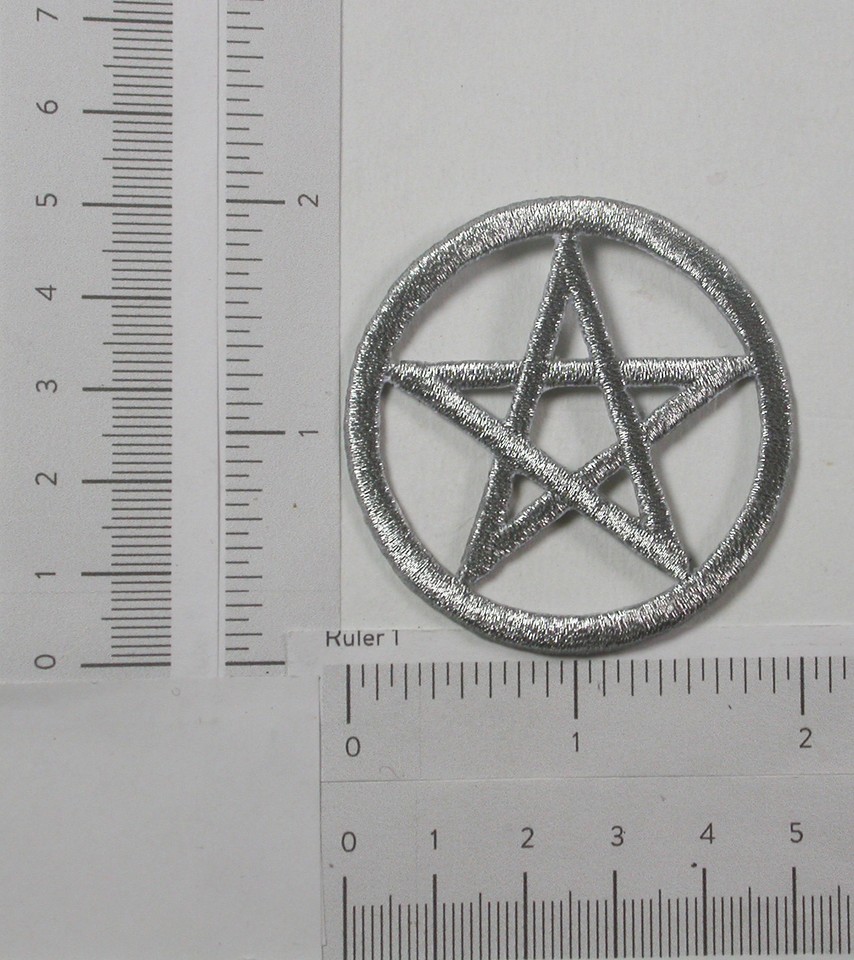 Pentacle Pentagram Patch Iron On Wiccan Embroidered Applique 2" (50mm ...