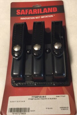 SAFARILAND TRIPLE MAGAZINE HIGH GLOSS FOR GLOCK 17/22/37/34/35, BLK 777 ...