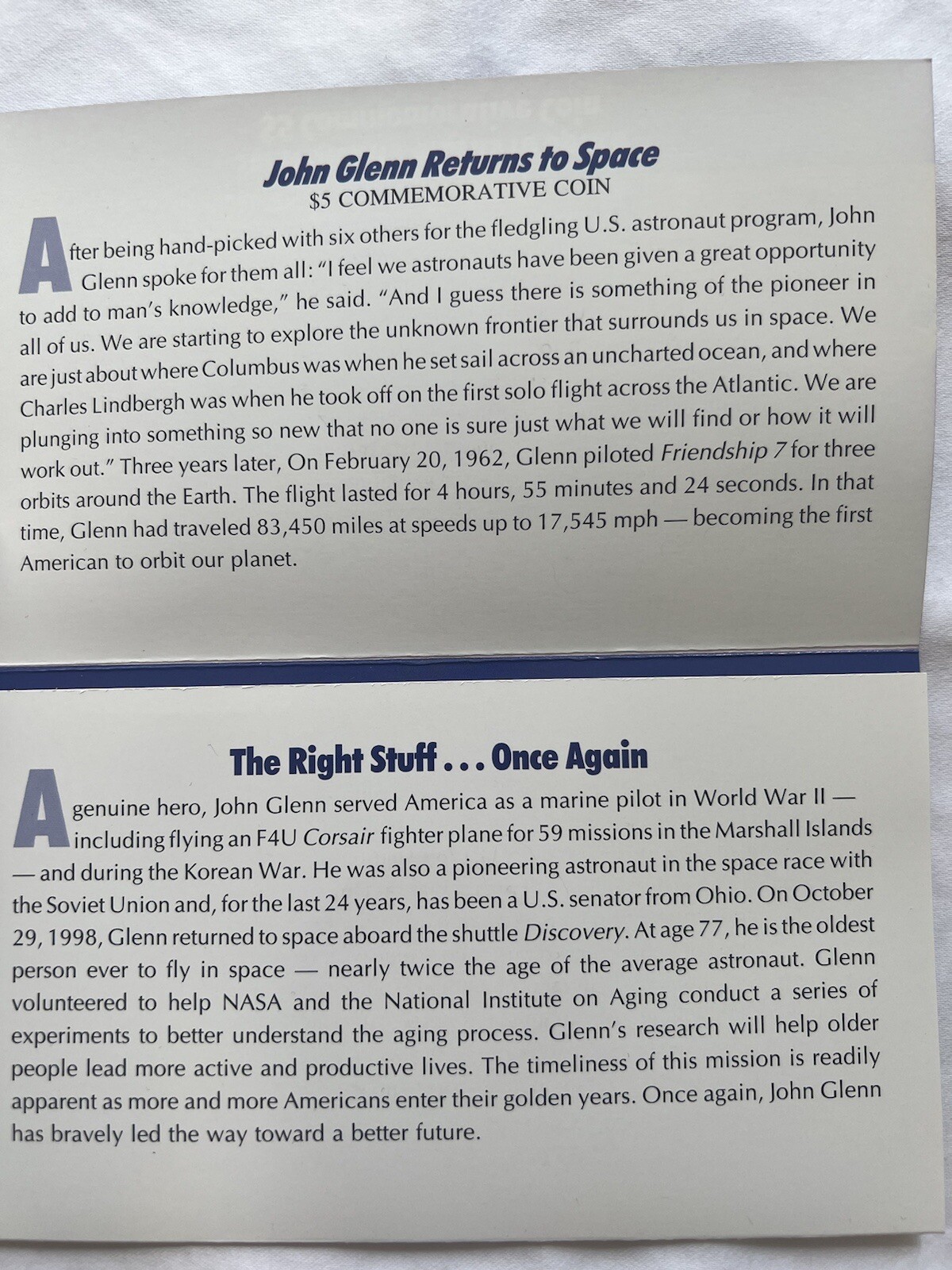 John Glenn Returns to Space $5 Commemorative Coin | eBay