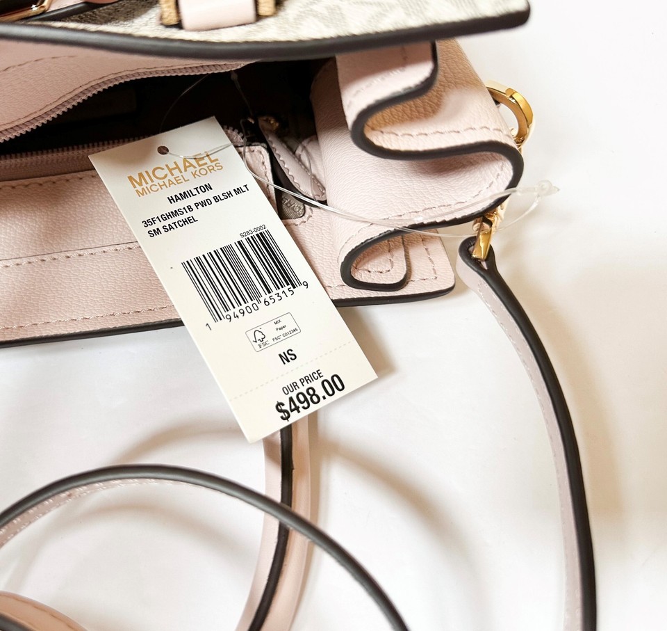 MICHAEL KORS HAMILTON SMALL SATCHEL SHOULDER CROSSBODY BAG MK POWDER ...