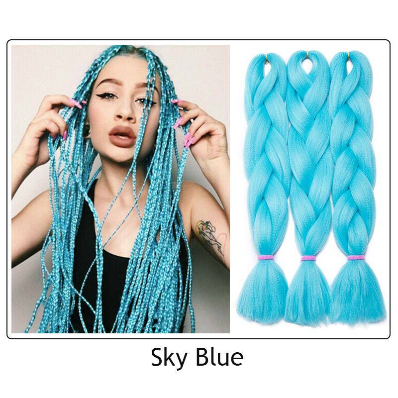 Rainbow Ombre Jumbo Braiding Braids Long Afro Box Crochet Braids Hair ...