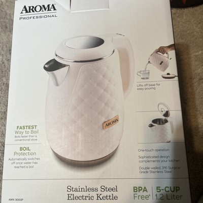 Aroma Housewares 5-Cup / 1.2L Electric Stainless Steel Kettle White | eBay