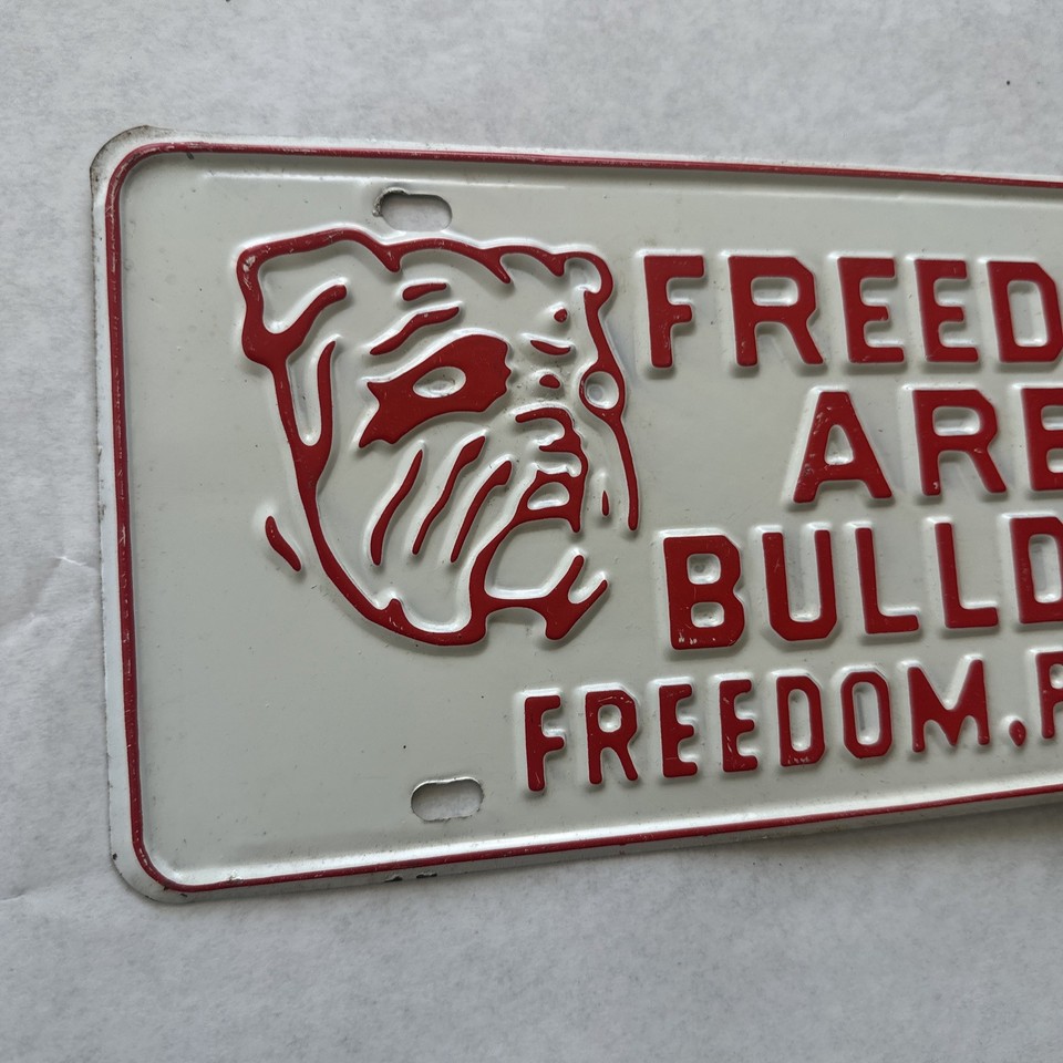 VTG Steel Pennsylvania Auto License plate- ”FREEDOM AREA BULLDOGS ...