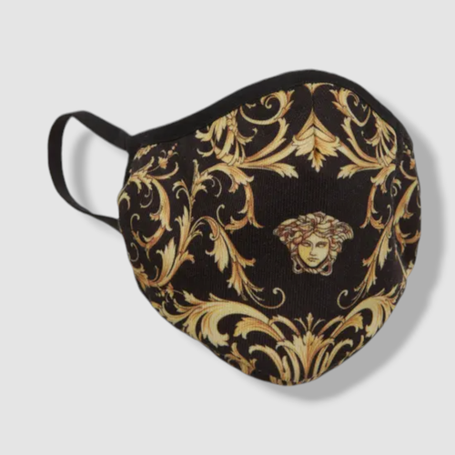 Versace Women's Black Gold Reusable Barocco-Print Cloth Face Mask One ...