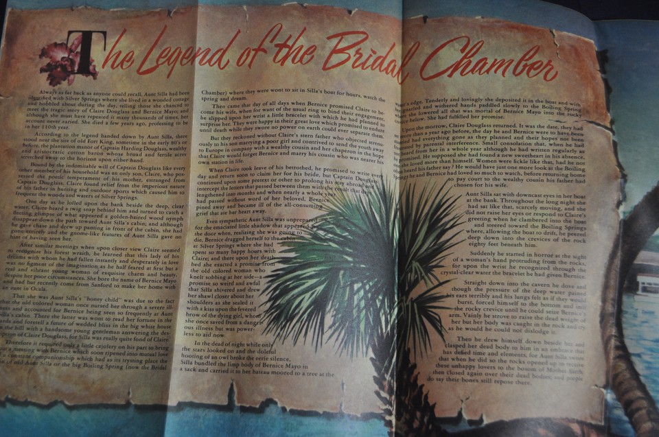 1954 Floridas Famous Silver Springs Bridal Chamber Legend | eBay