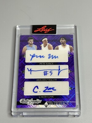 2022-23 Leaf MultiGraphics Tri Auto /25 Pete Nance Armando Bacot Caleb Love UNC | eBay