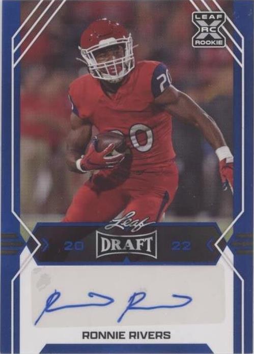 2022 Leaf Draft - Autographs Ronnie Rivers #BA-RR1 Blue (AU, RC) for ...