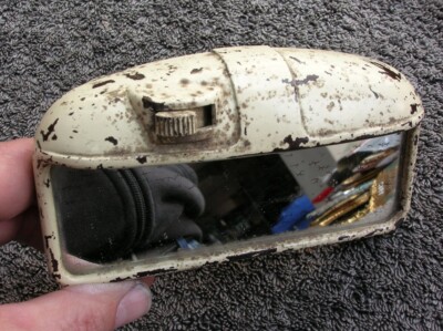 SWF LIGHT UP MIRROR PORSCHE 356 VW BUG BUS KDF SPLIT OVAL BEETLE ...