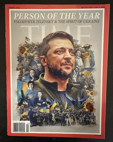 2022-2023 Dec 26th-Jan 9th TIME Magazine, Volodymyr Zelensky Ukraine ...
