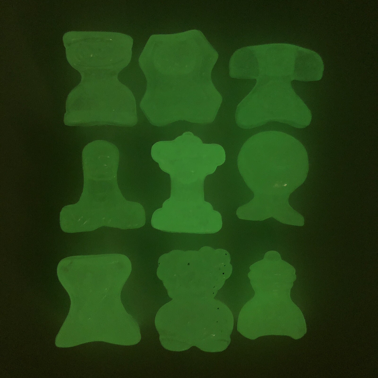 9 Glow in the Dark 1996 CLASSIC THINGS SERIES Gogos Crazy Bones Glowies ...